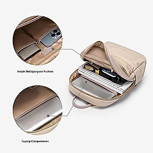 GOLF SUPAGS Laptop Backpack for Women Slim Computer Bag Work Travel College Backpack Purse Fits 15.6 Inch Notebook (Pink)