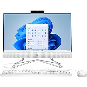 hp 22-inch All in One Desktop Computer, 21.5" FHD Display, Intel Pentium J5040 Processor, 32GB RAM, 1TB SSD, Webcam, Wi-Fi, Bluetooth, Keyboard, Mouse, Windows 11 Home White, JVQ MP
