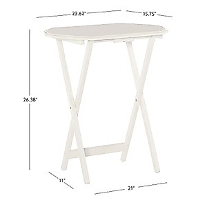 Linon White Folding Set of 2 Audra Snack Tray