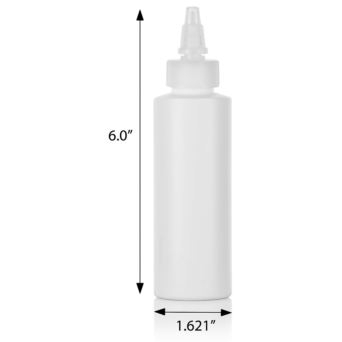JUVITUS 4 oz / 120 ml White Plastic Cylinder Squeeze Bottle with Twist Top (12 Pack)