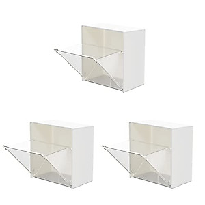 VALINK Holder Dispenser for Cotton Ball, Wall-mounted Flip-top Organizer Multifunctional No Drilling Cotton Buds & Make Up Pad Dispenser for Home & Office (1PC/3PCs)