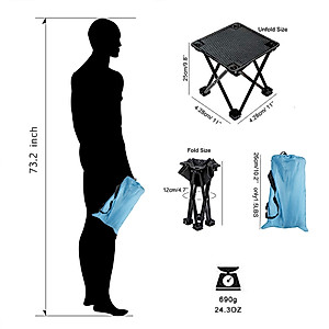 XinChangShangMao Mini Chair Folding Camping Stool Outdoor Portable Stools Lightweight with Carry Bag, Support 220 lbs, Black