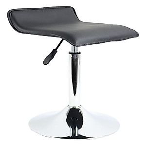 FURWOO PU Leather Square Short Swivel Stool Standing Desk Stool Height Adjustable Stool Chair Office Stool No Wheels Counter Stool Shop Stool Salon Stool Guitar Chair(Black)