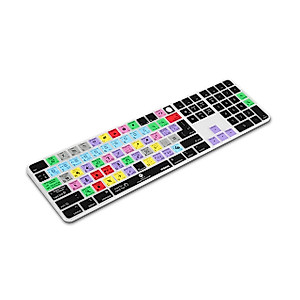 XSKN Photoshop EU US Common Version Silicone Keyboard Cover Skin for 2020-2023 Apple Magic Keyboard with Touch ID and Numeric Keypad A2520 (Left 3 Keys Not Suite for 2024 New One Model)