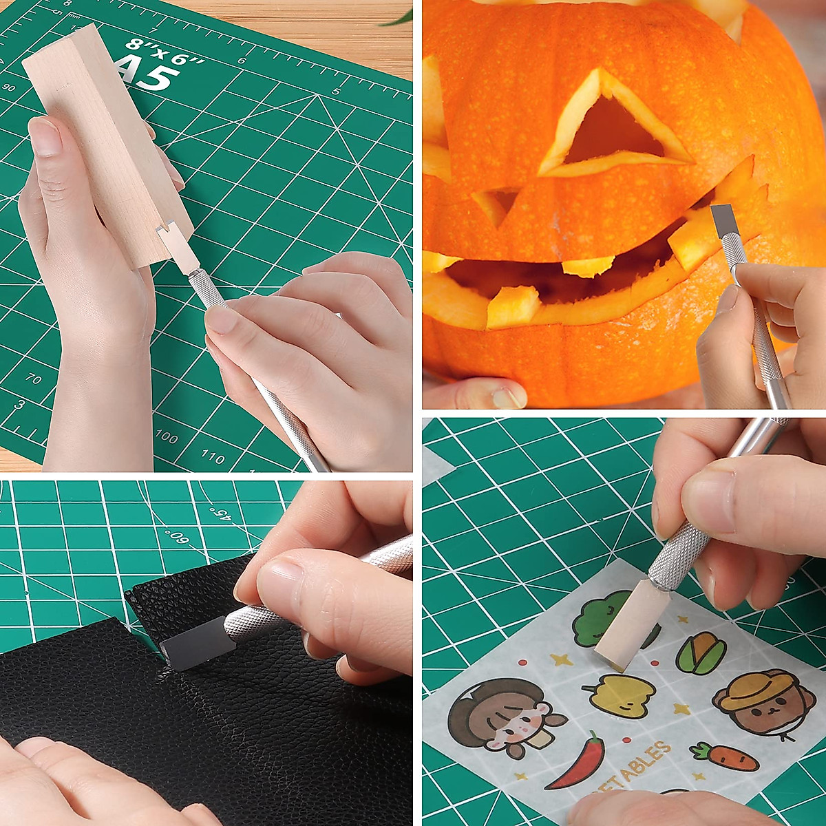 Jetmore 100 Pack Hobby Blades Set #17 Craft Knife Blades Refill Hobby Knife Replacement Blades with Storage Box for Art and Craft Scrapbooking Supplies Cutting Caving