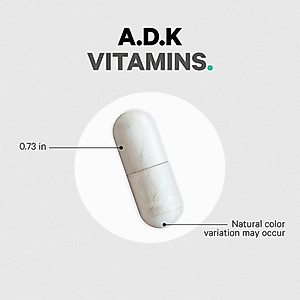 Codeage Vitamin ADK, 6-Month Supply 1 Capsule Per Serving, Immune, Bone & Heart Support, Fat Soluble Vitamins A, Vitamin D3 5000 IU, Vitamin K1 & K2 (MK4 & MK7), A D K Vitamin Supplement, 180 Capsules