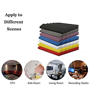 Heavyoff 12 Pack Acoustic Foam Panels Studio Soundproofing Wedges 10"x10"x2" Noise Dampening Sound Insulation for Home Ceiling, White