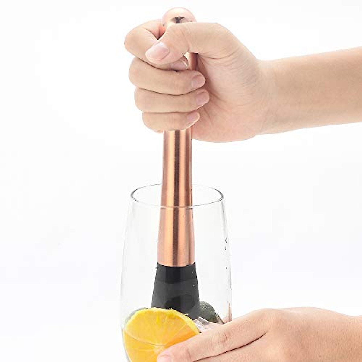 YFS Professional Stainless Steel Cocktail Muddler, Durable Easy to Clean Bar Tool, Black