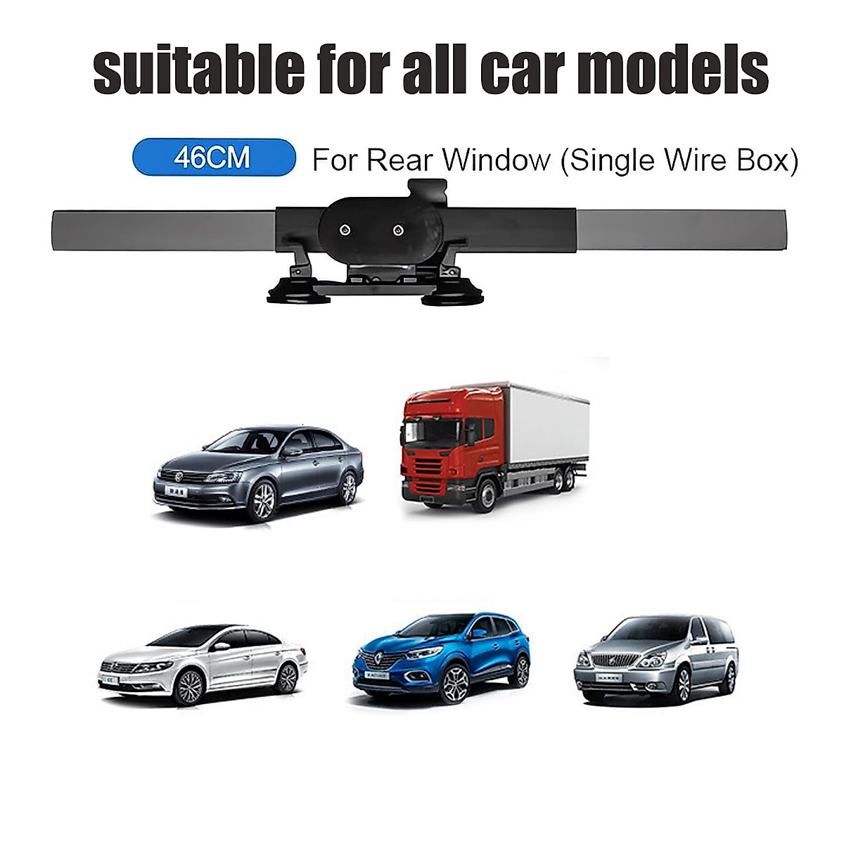 Naitmsad Retractable Windshield Sunshade, Black, Fabric, Roll Up, Extra Large (46cm/18.1in), Car Compatible