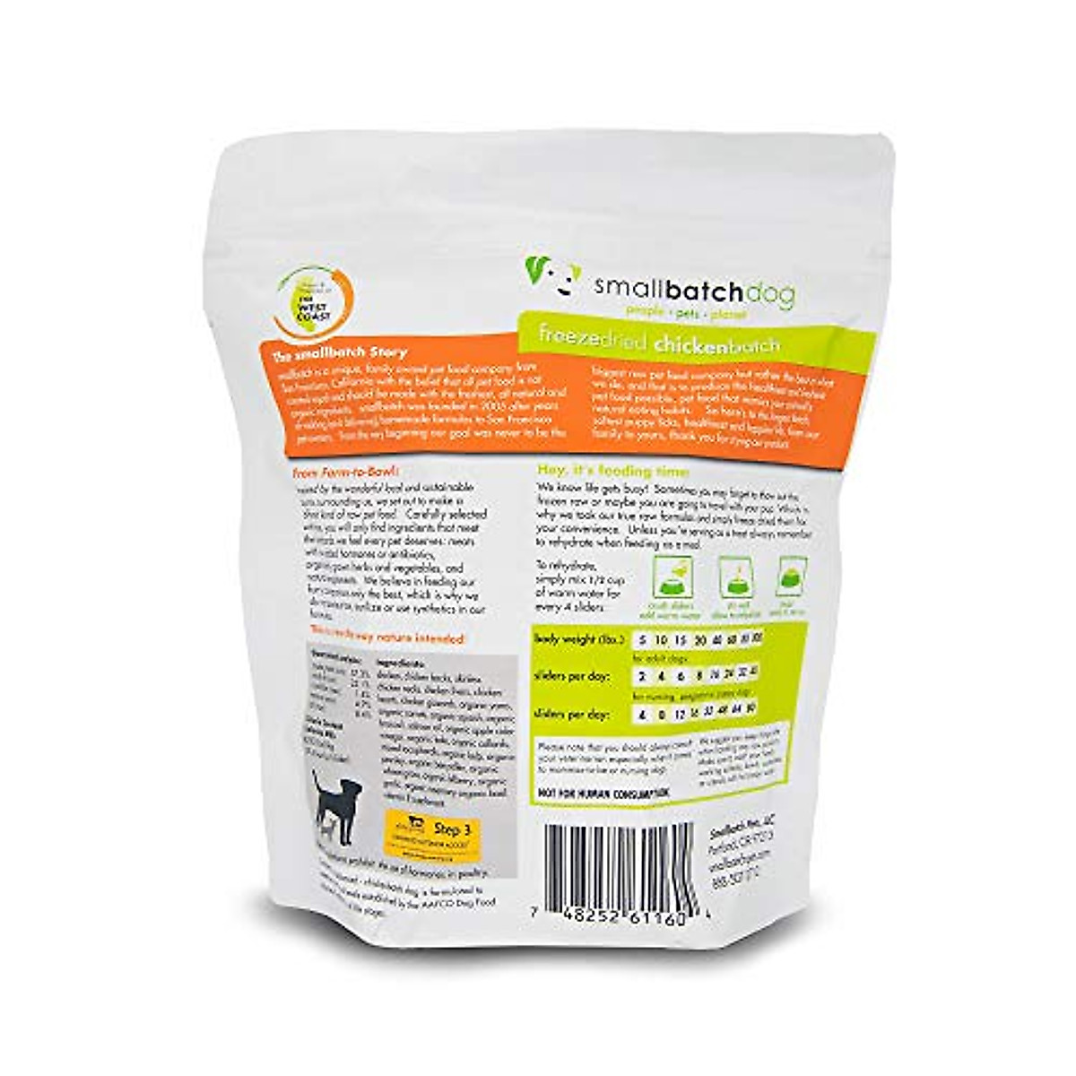 Smallbatch Pets Freeze-Dried Premium Raw Food Diet for Dogs, Chicken Recipe, 14 oz, Made in The USA, Organic Produce, Humanely Raised Meat, Hydrate and Serve Patties, Single Source Protein, Healthy