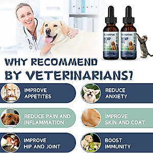 SUXHDRPURE Organic Hеmp Oil for Dogs & Cats Helps Pets with Аnxiety Pаin Strеss Slееp Аrthritis, Sеizures Rеlief Joint Support Hemp Oil Drops Made in USA