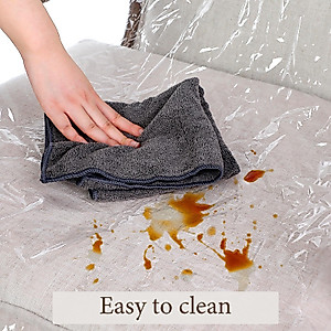 Woanger 8 Packs Plastic Patio Chair Cover Outdoor Furniture Cover Waterproof Dust Proof Dining Chair Cover Sturdy Couch Cover Armchair Cover PVC Heavy Duty Sofa Slipcover for Moving