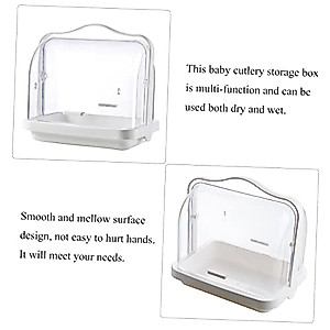 DOITOOL Box Cake Container Portable Cup Tray Organizer for Kitchen Cabinet Nursing Bottle Organizer Feeding Bottle Drying Racks Portable Bottle Organizer Flipping Cover Box Drying Box