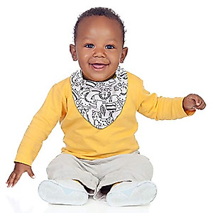 The Peanutshell Bandana Drool Bibs for Baby Boys or Girls - 8 Pack Set for Feeding, Teething, Drooling