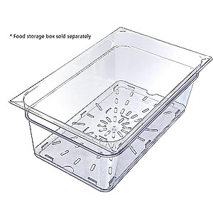 TrueCraftware 12" x 18" Polycarbonate Food Storage Box Drain Shelf Clear Color- Food Storage Box Drain Shelf for Restaurant Kitchen and Cafeteria