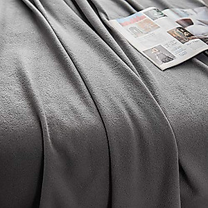 CAI TENG Fleece Throw Blankets Lightweight Warm for Soft Cozy Pet-Friendly Bulk Fleece Blanket Solid for Home, Bed, Sofa, Dorm, Office, Gifts, Outdoor (Grey, Pack of 6-50 x 60 inch)