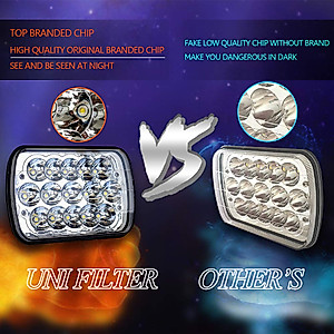 DOT 5X7 7"X6" Led Headlights Sealed Beam Hi/Lo Replace For H6054 Xenon Halogen Headlamps Wrangler Grand Cherokee XJ YJ 4x4 Tacoma pickup Dodge Ram Ford F250 E350 Chevy Corvette van