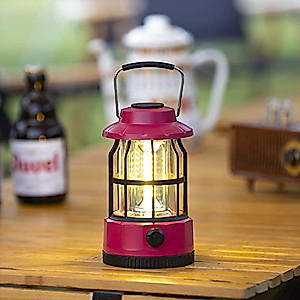 Camping Lights Tent Camp Atmosphere Lights Retro Lighting Portable Rechargeable Portable Horse Lights (Red)