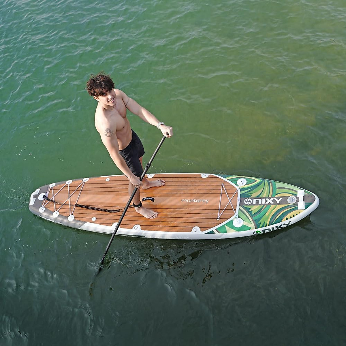 NIXY Monterey Paddle Board Expedition & Touring - 11'6" x 34" x 6" Inflatable SUP | Welded Seams, Woven Drop Stitch for Safety & Durability | Ultra-Light and Stable. (Ibiza)