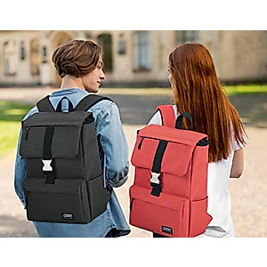 ECHSRT 16 inch Laptop Backpack Water Resistant Casual Daypack Bag & Large Pencil Case Pen Pouch Stationery Bag with Handle 2pack Black