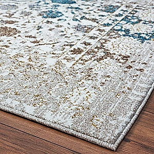 Persian-Rugs Luxe Weavers Rug 6495 – Distressed Floral Area Rug