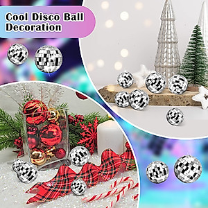 Calluace 50 Pcs Mirror Disco Balls Ornaments,Reflective Mini Disco Ball Decorations,Silver Mini Disco Balls,Disco Ball Ornament for Festive Holiday Party Decor (1.2 Inch, 2 Inch)