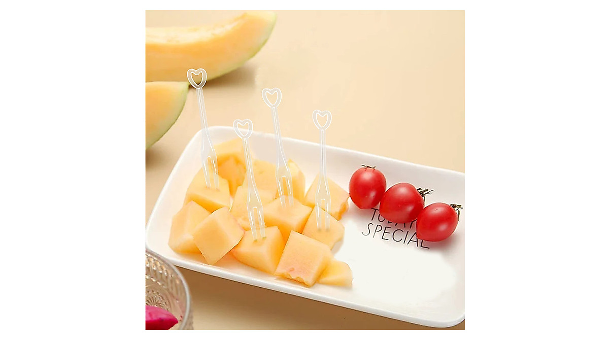 Cute Heart Disposable Fruit Forks - 200 Honbay Party Picks