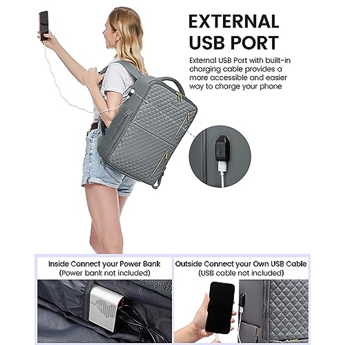 LOVEVOOK Carry On Backpack, 40L Airline Approved Travel Backpack for Women as Personal Item, Expandable 17 inch Laptop Backpack, Large Casual Daypack Waterproof Luggage Suitcase with Toiletry Bag