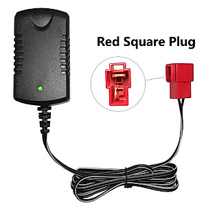 6V Charger with Square-Type Plug for 6Volt Battery, 7V800ma for 6V Child Ride On Car Rollplay Kid Trax Disney Frozen White Toddler Wildfire Quad