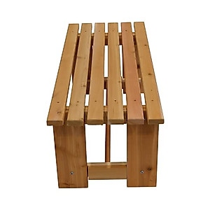 Premium Cedar Outdoor Garden Bench with Flat Seat (48” Wide, 18” Deep, 17” Tall)