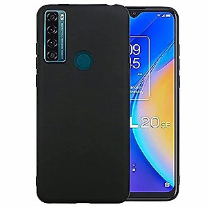 Ranyi for TCL 30 XL (T701DL) Case, TCL 30XL Phone Case, Black Slim Flexible Silicone TPU Case with Reinforced Corners Shock Absorbing Resilient Rubber Protective Case for TracFone TCL 30 XL (T701DL)