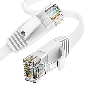Siricook Cat 6 Ethernet Cable High Speed 125 ft, Flat Internet Network Patch Cord Support 1Gbps 250 Mhz, Rj45 Connectors for Router, Modem, Faster Than Cat5e Cat5 White 125FT