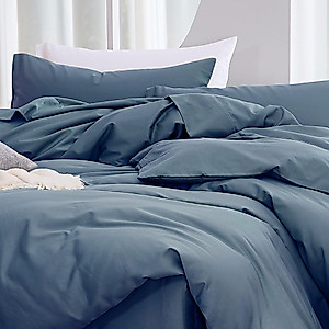 JELLYMONI Duvet Cover Full Size Ultra Soft- Eucalyptus Lyocell Cotton Blend Silky Cooling Comforter Cover Set, Hypoallergenic and Moisture Wicking Breathable Bedding, 3-Piece Set, Indigo