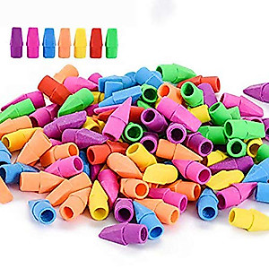 Sooez 120 Pack Pencil Erasers, Pencil Top Erasers Cap Erasers Eraser Tops Pencil Eraser Toppers Eraser Studying Supplies for Teachers Eraser Pencil Erasers, 7 Colors