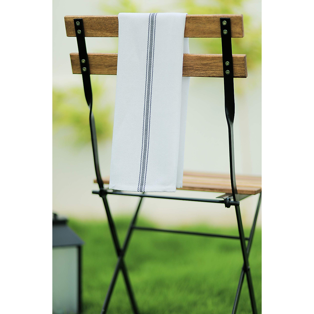 AMOUR INFINI Cotton Herringbone Weave White Dish Towels Set of 12 Highly Absorbent, Super Soft Easter Kitchen Towels with Hanging Loops Extra Large Quick Dry Tea Towels (28x16 Inch - Charcoal)