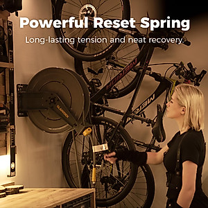 GLAHODEN Double Arm Air Hose Reel 50 ft Retractable, 1/2 in Hybrid Hose Heavy Duty Steel Professional Air Compressor Hose Reel with 5 ft Lead in Max 300PSI Auto Rewind Quick Coupler Swivel Fitting