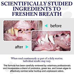 Dog Dental Powder - Dog Teeth Cleaning Powder - Dog Dental Care - Targets Tartar & Reduces Plaque & Bad Breath - Teeth Cleaning Made Easy Eliminate - Formulated for Small, Medium, Large Dogs