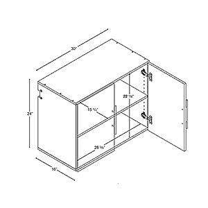 HangUps Upper Storage Cabinet, 30", Black
