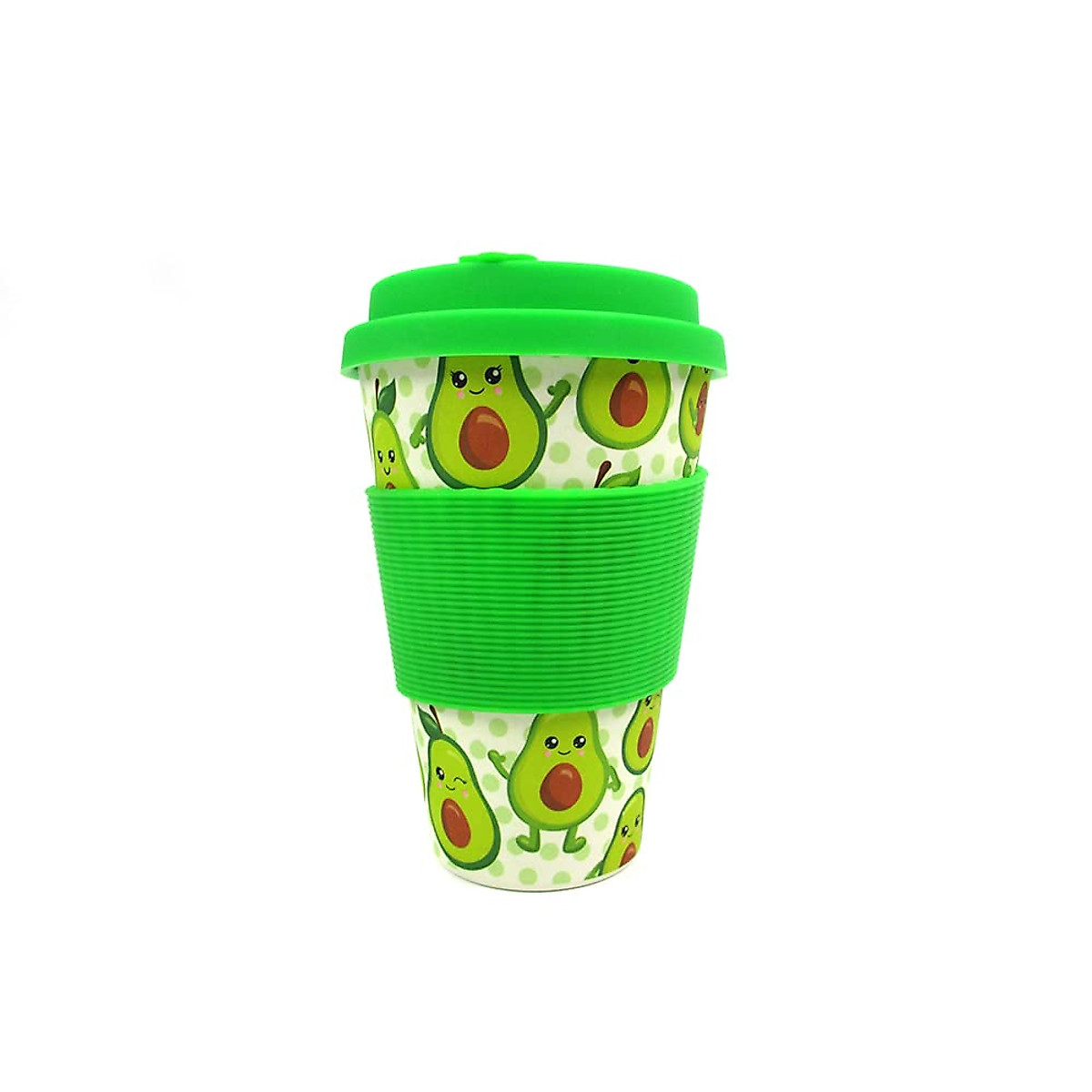 TINYMILLS Avocado Cute Kawaii 14oz Travel Mug Eco-Friendly Reusable Plant Fiber Travel Mug Birthday Gift Stocking Stuffer Teacher