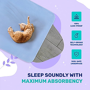 Hearth & Harbor Incontinence Bed Pads Washable Waterproof 34”x36”, Washable Pee Pads for Adults, Elderly, Kids & Pets, Heavy Absorbency Pads for Beds for Incontinence Adults, 4 Pack Reusable Underpads