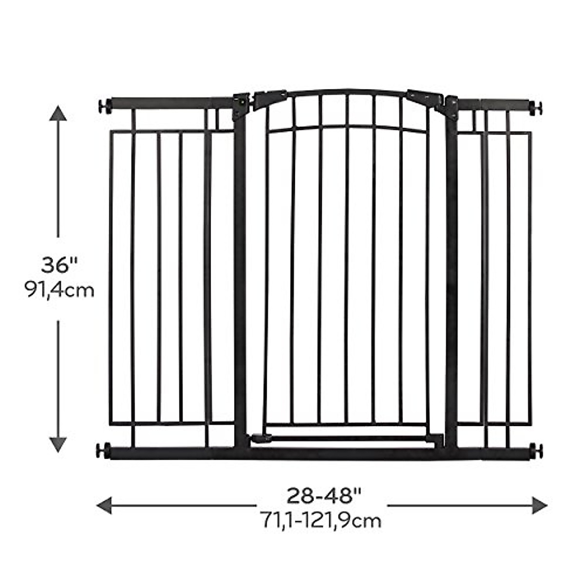 Evenflo Multi-Use Decor Tall Walk-Thru Gate, Black Metal