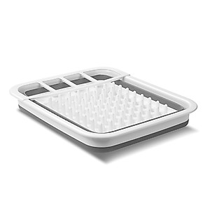 madesmart EMW6337273, Collapsible Dish Rack, Grey/White