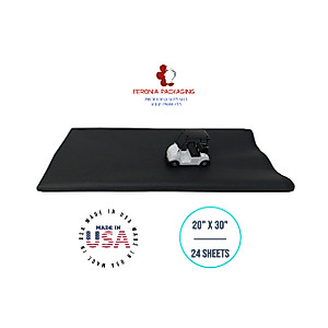 Black Tissue Paper Squares, Bulk 24 Sheets, Premium Gift Wrap and Art Supplies for Birthdays, Holidays, or Presents by Feronia packaging, Large 20 Inch x 30 Inch Made in USA