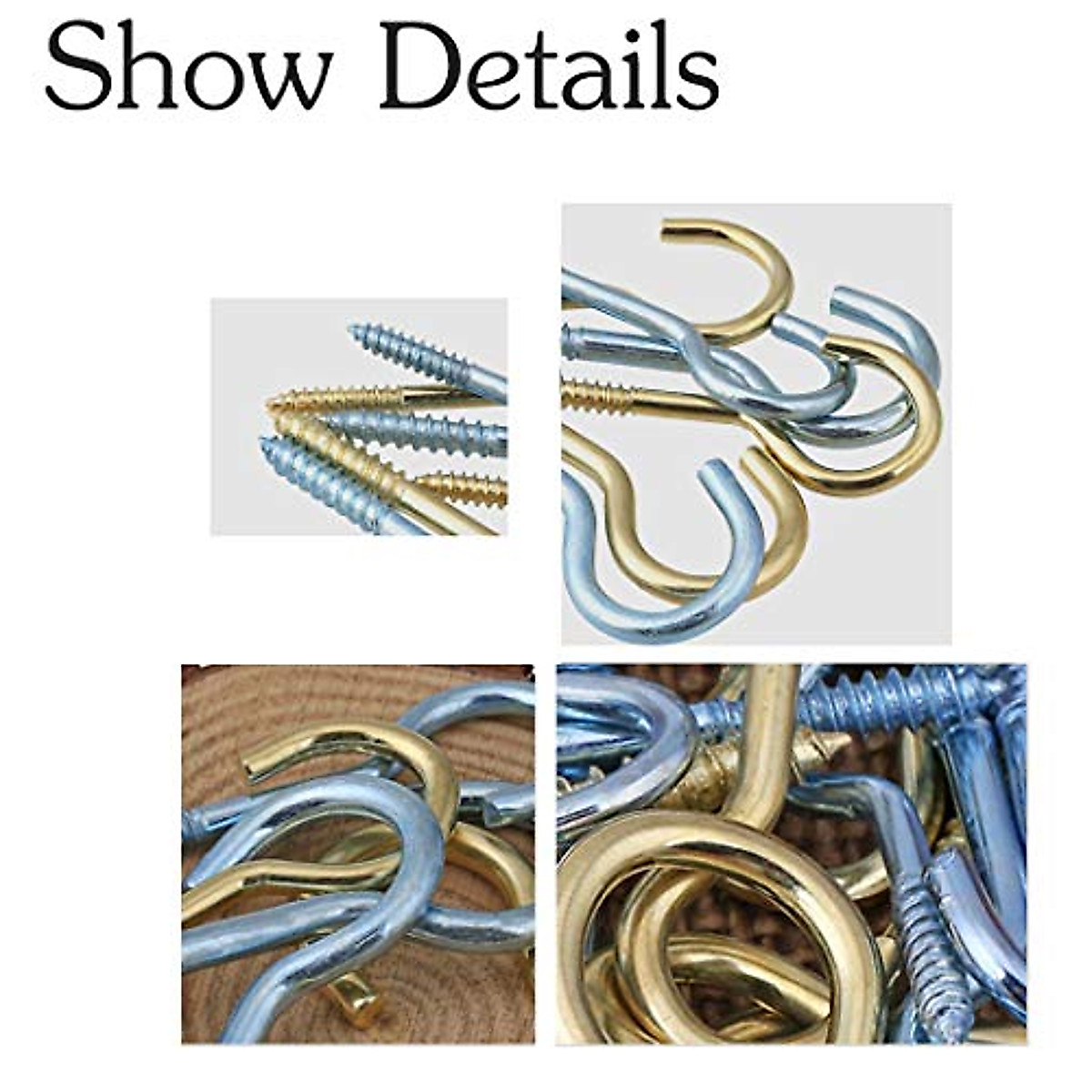 donjon VONVOFF 1.73 Inches Ceiling Hooks,Black Wall Hooks for Hanging Plants,Kitchen Hooks,Drop Ceiling Hooks,Cup Hooks,Great for Indoor & Outdoor Use(30 Packs)