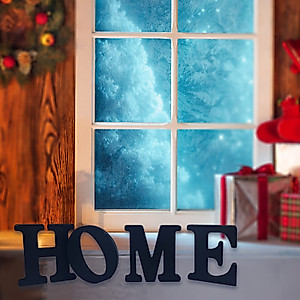 AOCEAN 4 inch Black Wood Letters Unfinished Wood Letters for Halloween Decorative Standing Letters Slices Sign Board Decoration for Craft Home Party Projects (K)