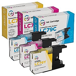 LD Compatible Ink Cartridge Replacement for Brother LC79 Extra High Yield (Cyan, Magenta, Yellow, 3-Pack)