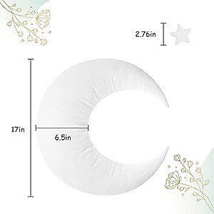 M&G House Newborn Photography Accessories Pillow Newborn Photography Outfits Girl Boy Half Moon Pillow Crescent Star Pillows Basket Photo Prop Baby Photoshoot Props Studio Set(White)