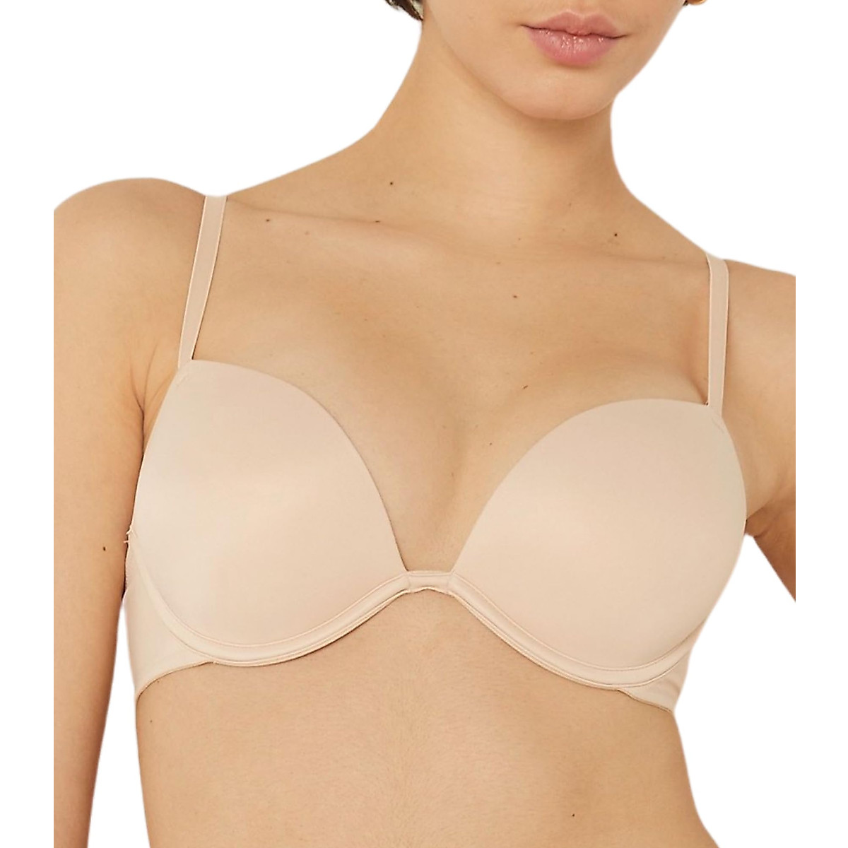 Victoria's Secret Pink Wear Everywhere Super Push Up Bra, Padded, Smoothing, Bras for Women, Beige (34B)
