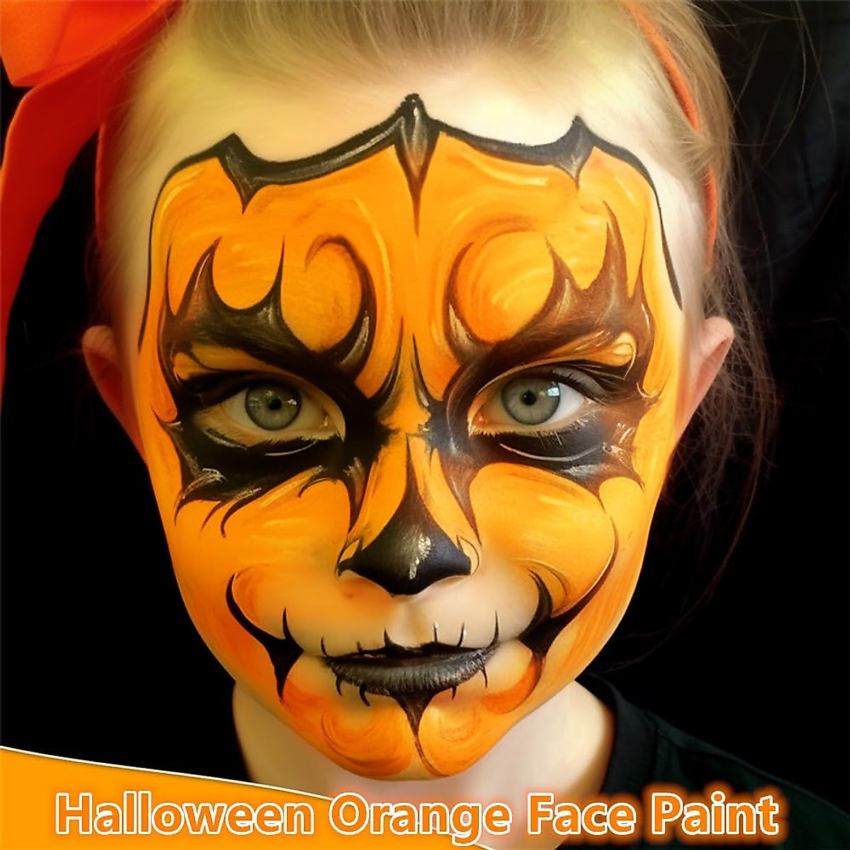Go Ho Orange Face Paint Stick(0.85oz),Water Based Cream Orange Body Paint Washable,Liquid Concealer,Covers Oil-Free,Halloween Cosplay SFX Foundation Tiger Pumpkin Makeup