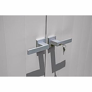 Arrow Select 8' x 6' Outdoor Lockable Steel Storage Shed Building, Flute Grey